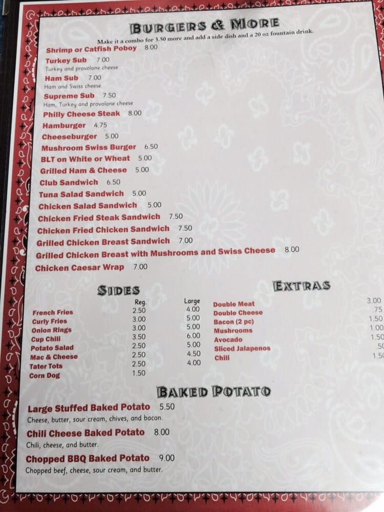 Menu at Ropers Country Store & Cafe, Simonton