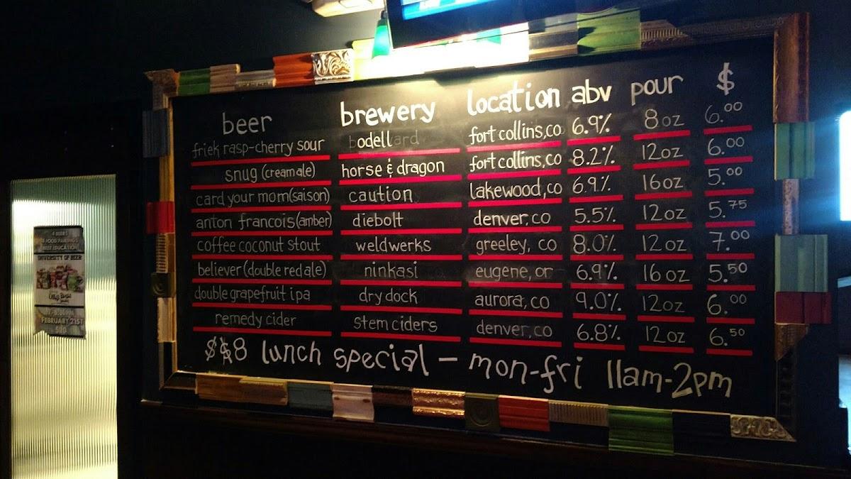 Menu at The Walnut Room pub & bar, Denver, Walnut St