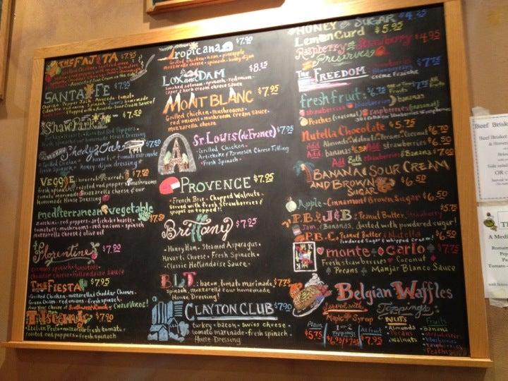 Menu at City Coffee & Creperie cafe, Clayton