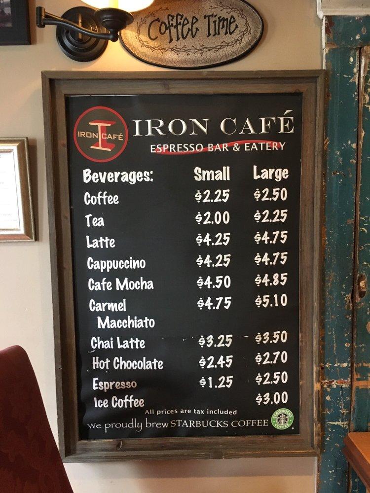 Menu at Iron Cafe, Montgomery