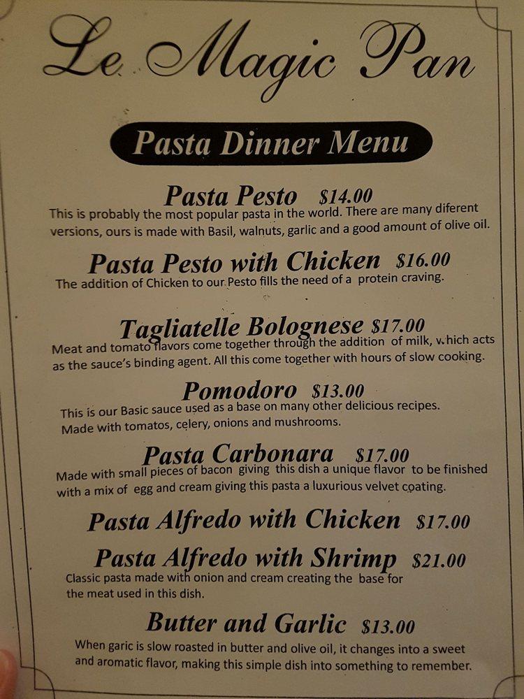 Menu at Le Magic Pan restaurant, Hilo