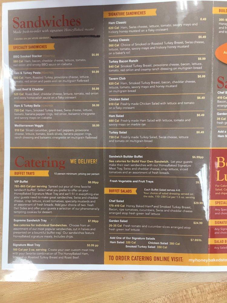 Menu at The Honey Baked Ham Company cafe, Mount Pleasant, 859 Houston ...