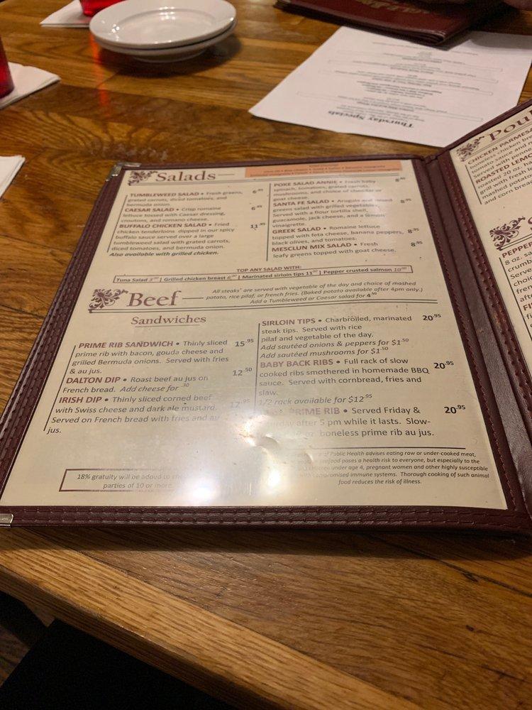 Menu at Eagle Brook Saloon pub & bar, Norfolk, 258 Dedham St