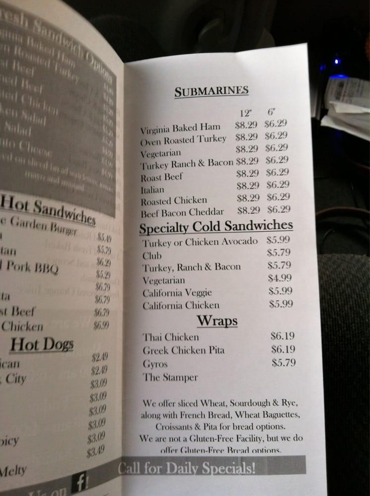 Menu at Gardner's Market cafe, Cleveland