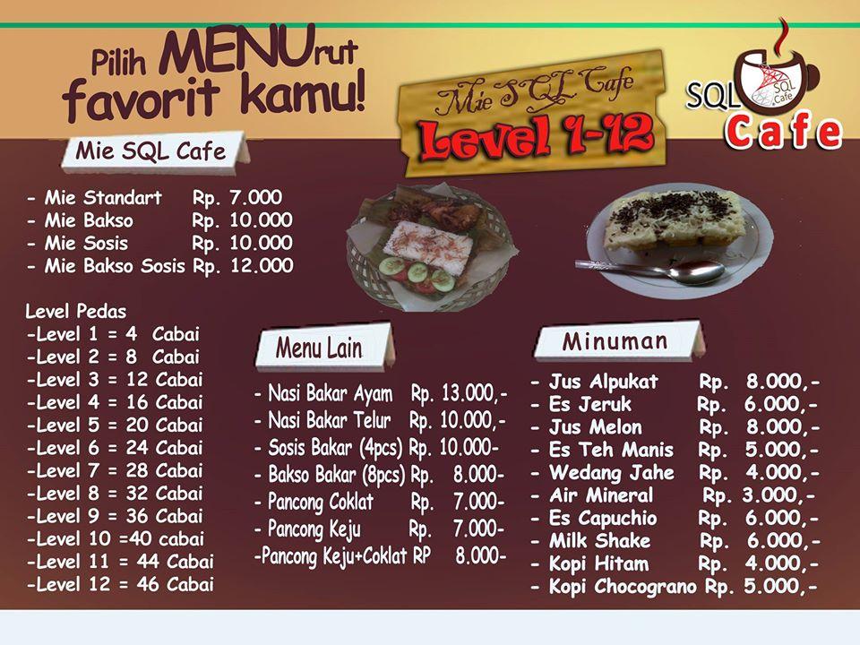 Menu at SQL Caffe Balaraja restaurant, Talagasari