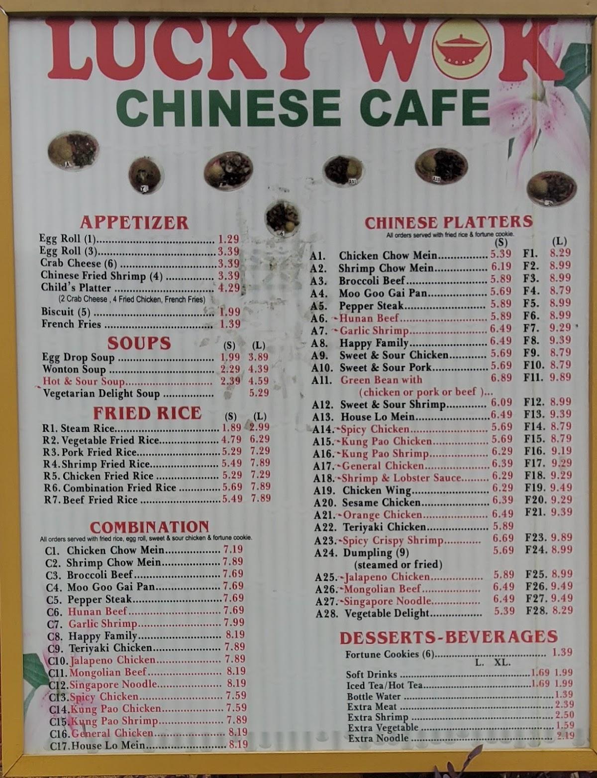 Menu at Lucky Wok restaurant, Orange