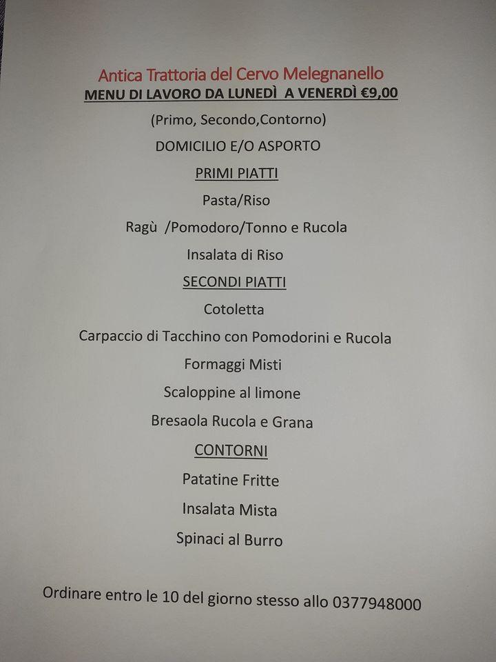 Menu at Antica Trattoria Del Cervo restaurant, Turano Lodigiano