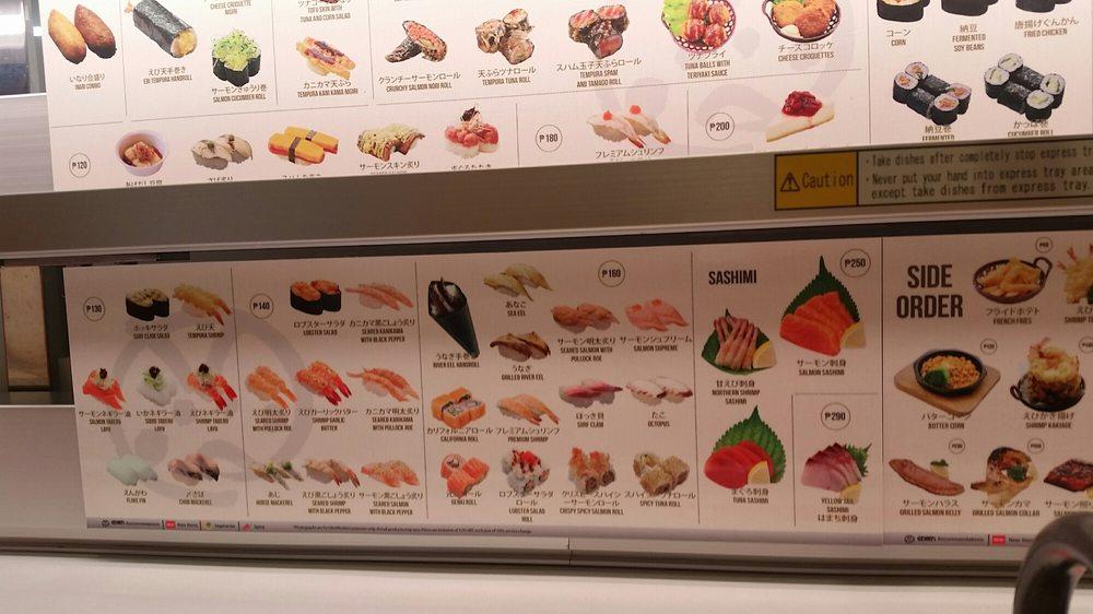 Menu at Genki Sushi restaurant, Taguig, Bonifacio Stopover