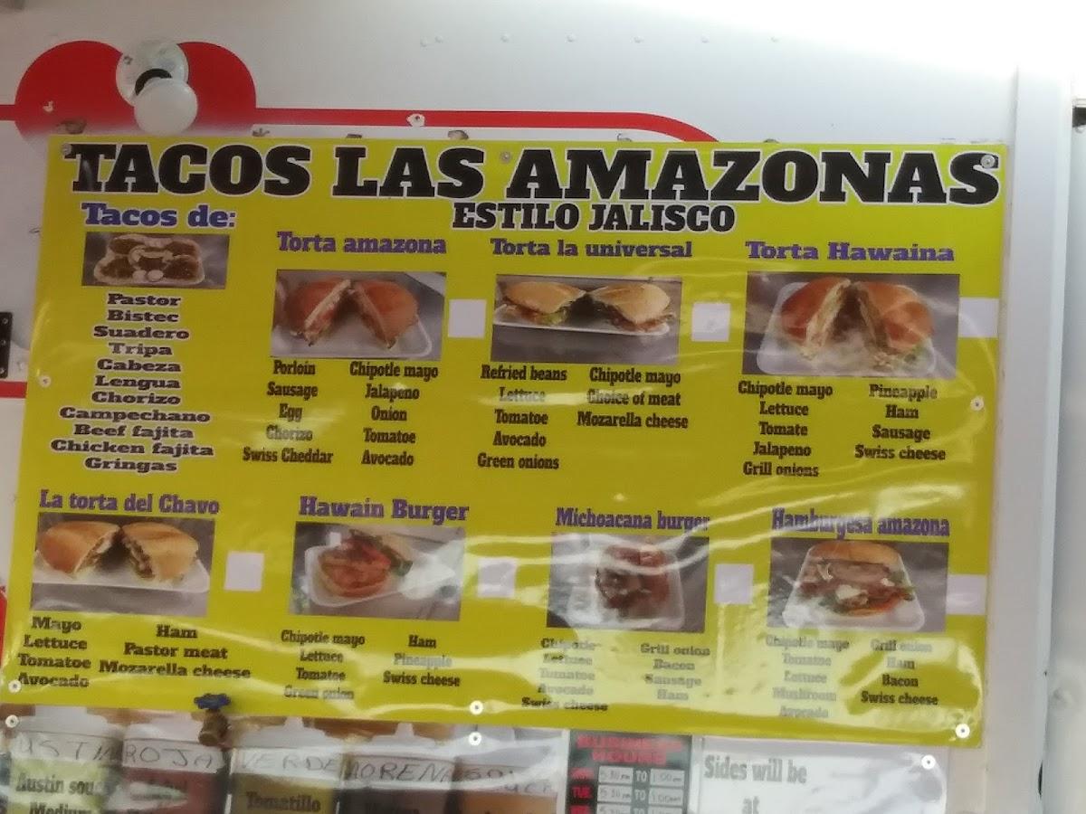 Menu at Tacos Las Amazonas Estilo Jalisco restaurant, Austin