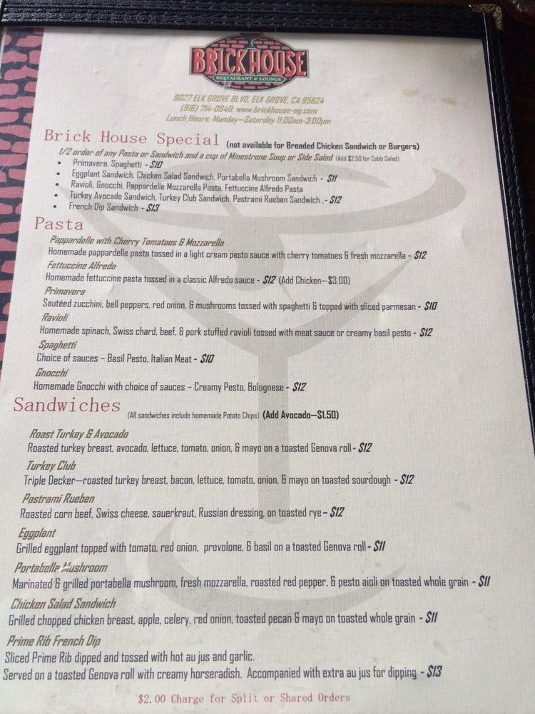 Menu at Brick House Restaurant & Catering, Elk Grove