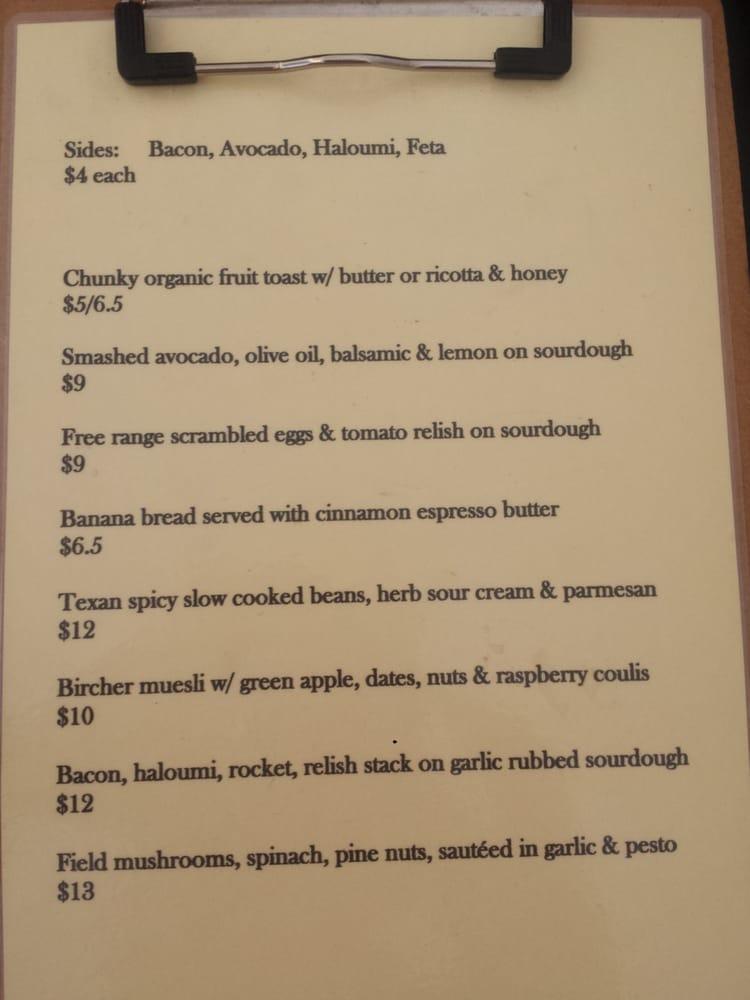 Menu at Cambridge Lane Espresso + Kitchen restaurant, Manly