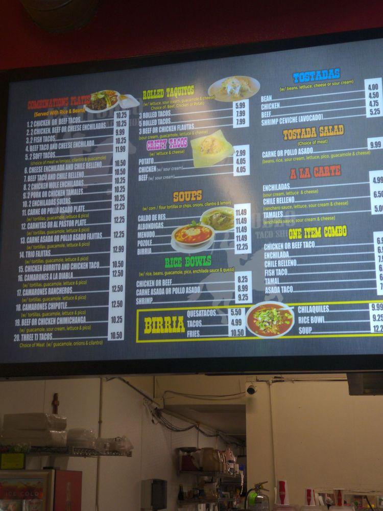 Menu at El Rodeo Taco Shop & Grill restaurant, San Diego, Waring Rd