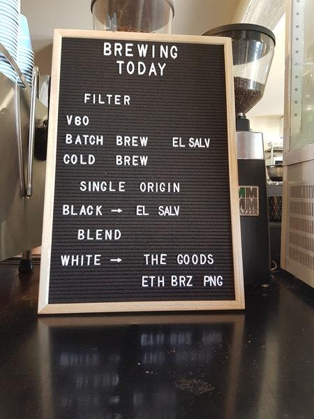 Menu at Glee Coffee Roasters Chapman cafe, Wyong, The Chapman Building