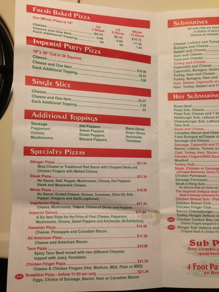 Menu at Imperial Pizza - Abbott Road pizzeria, Buffalo, Abbott Rd