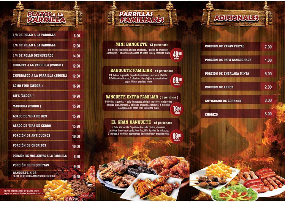 Menu at Parrilladas El Gran Banquete, Trujillo