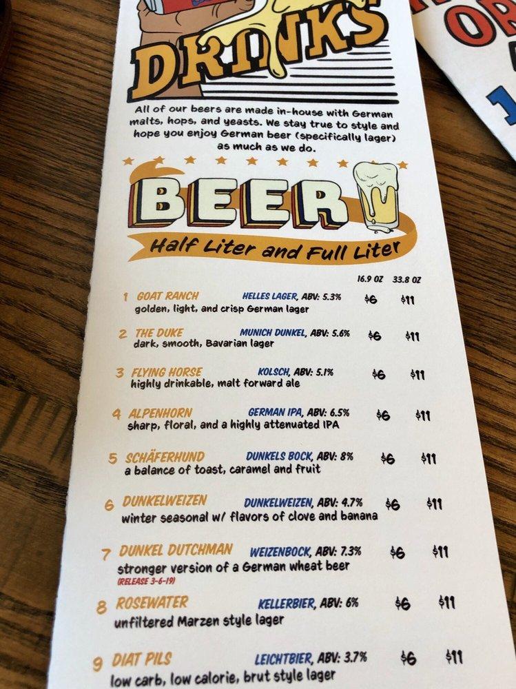 Menu at Half Liter BBQ, Indianapolis