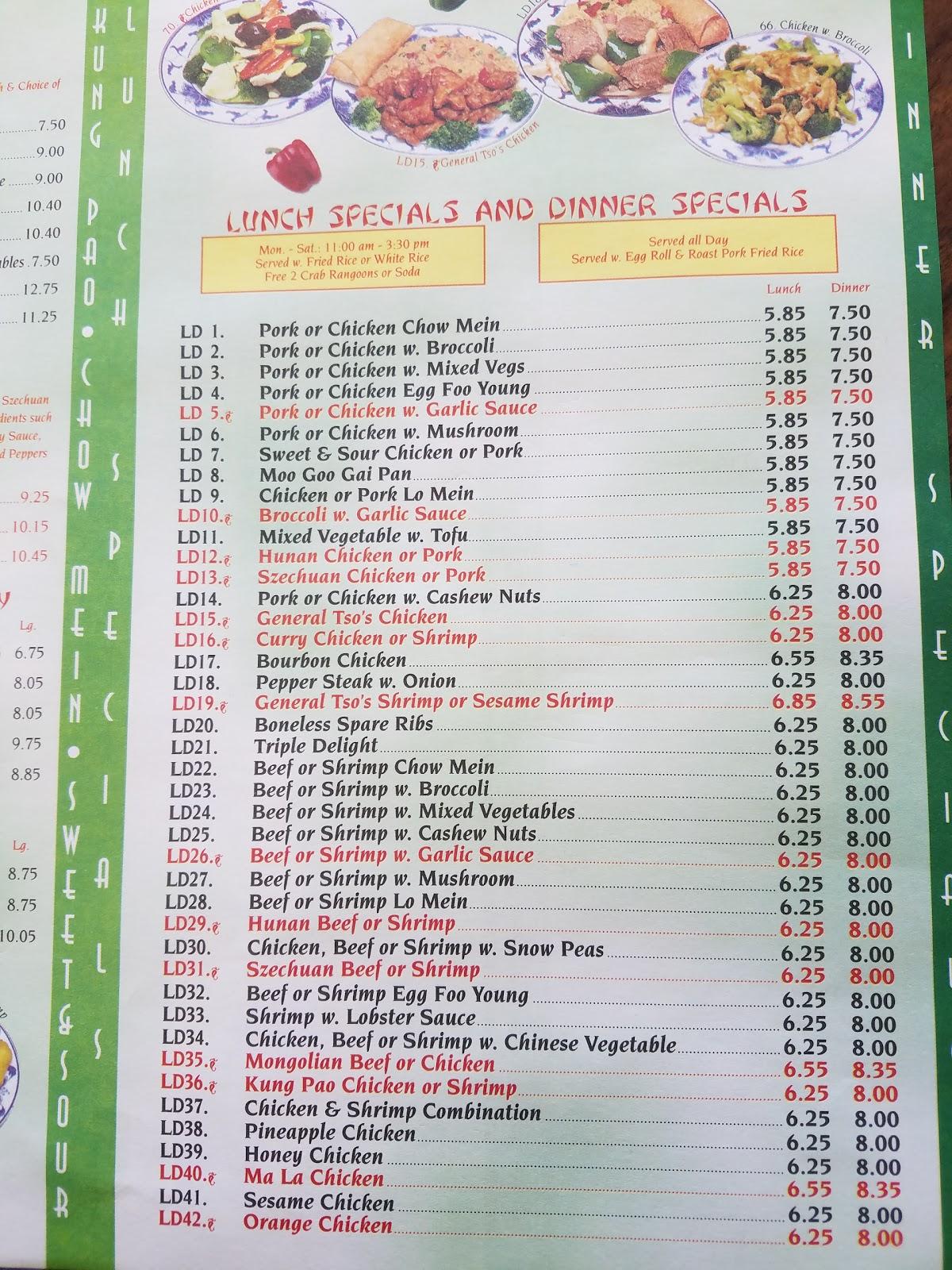 Menu at Number 1 Kitchen restaurant, Akron