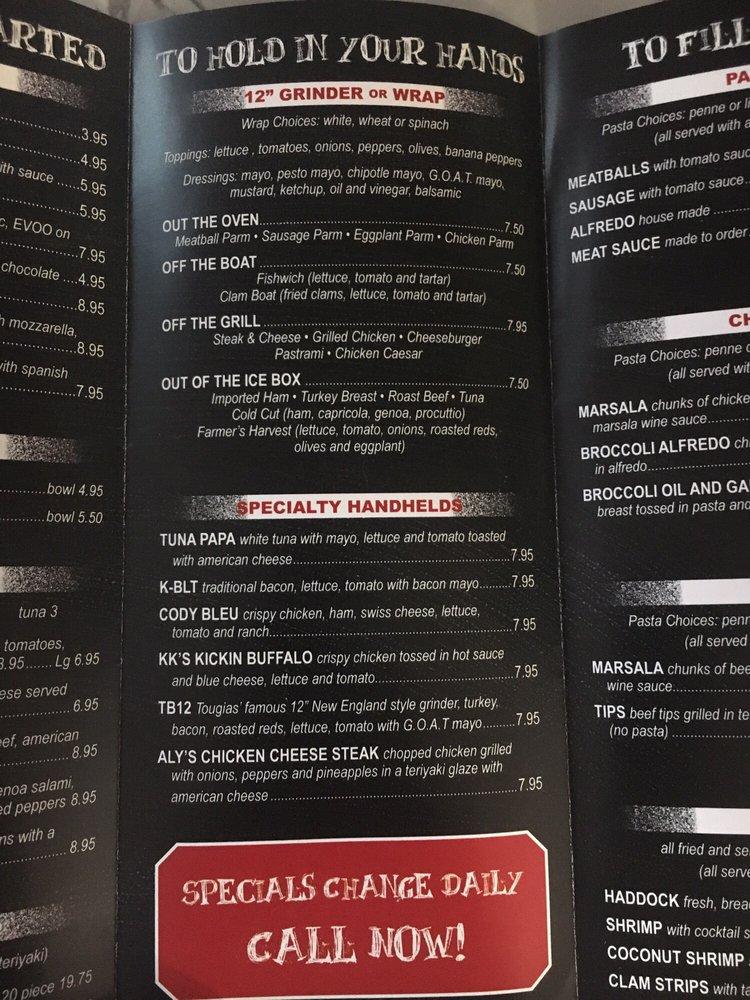 Menu at Pafumi's on main pizzeria, Wilbraham