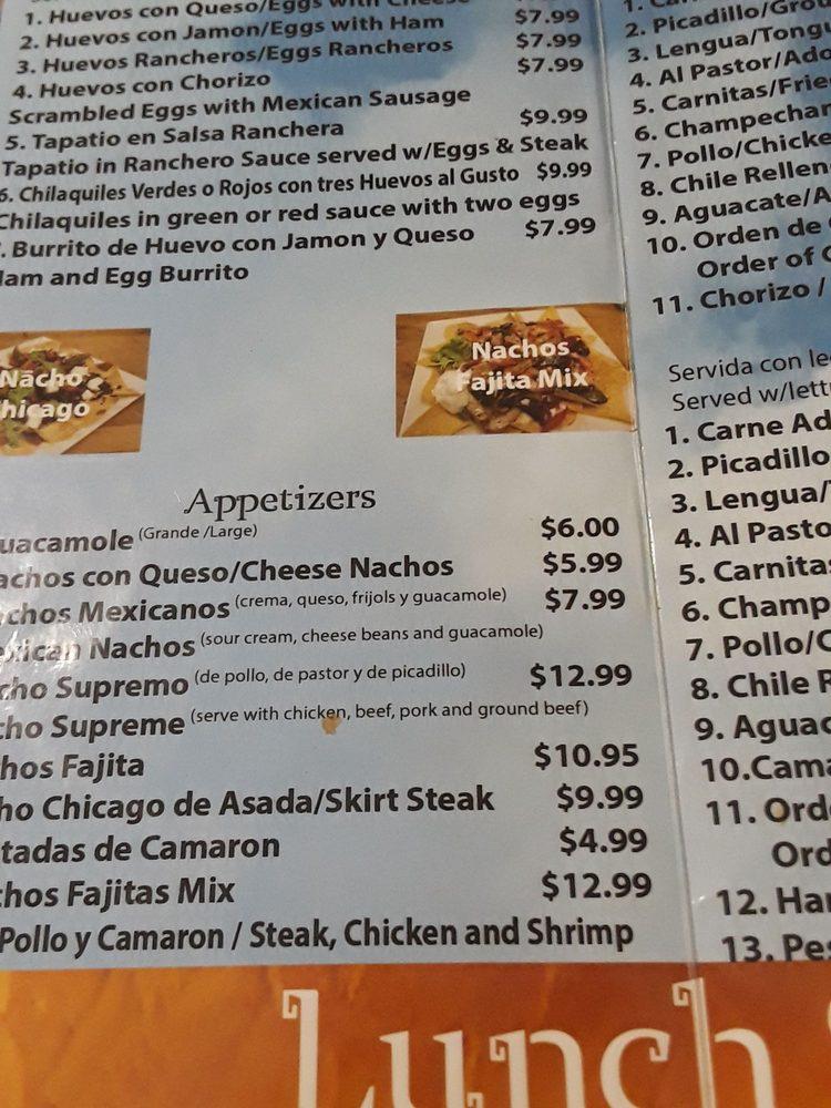 Menu at Taco Lindo restaurant, Naples, Santa Barbara Blvd