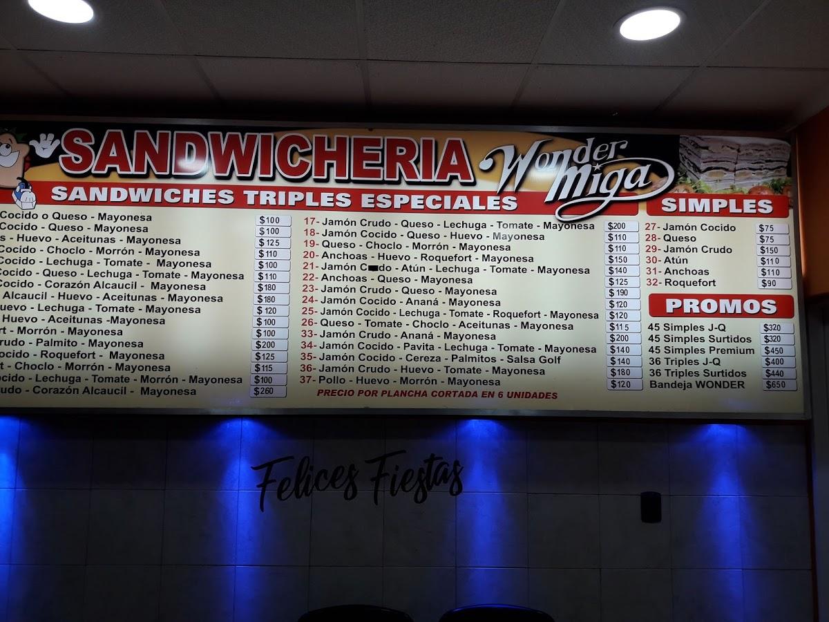 Menu at Wonder Miga Especialidad En Sandwiches de Miga, Argentina