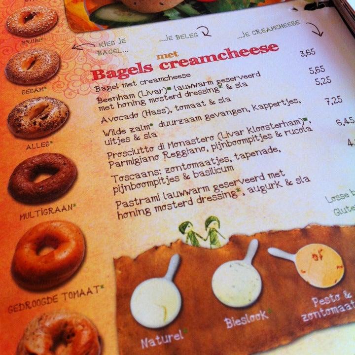 Menu at Bagels & Beans, Arnhem