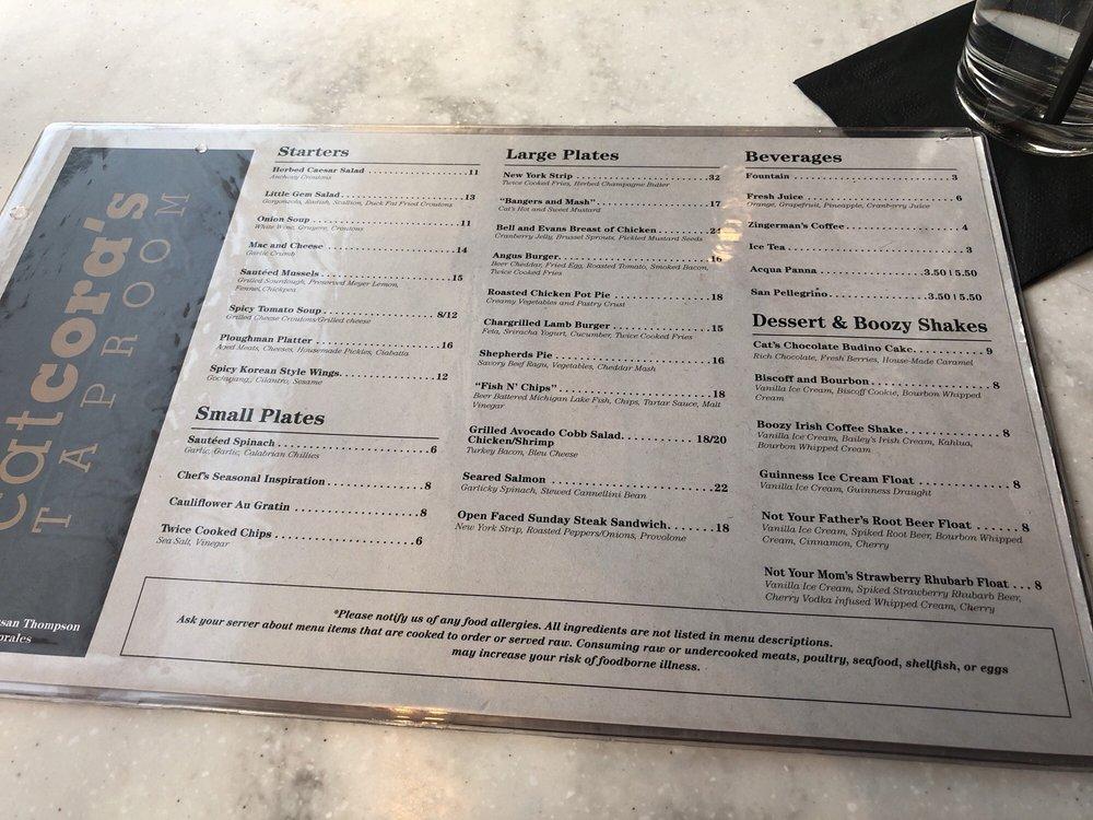 Menu at Cat Cora's Taproom pub & bar, Romulus