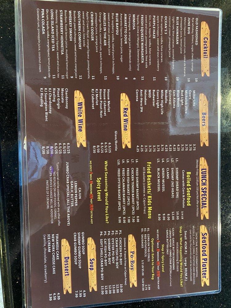 Menu at Jumbo Crab To Go pub & bar, Bolingbrook