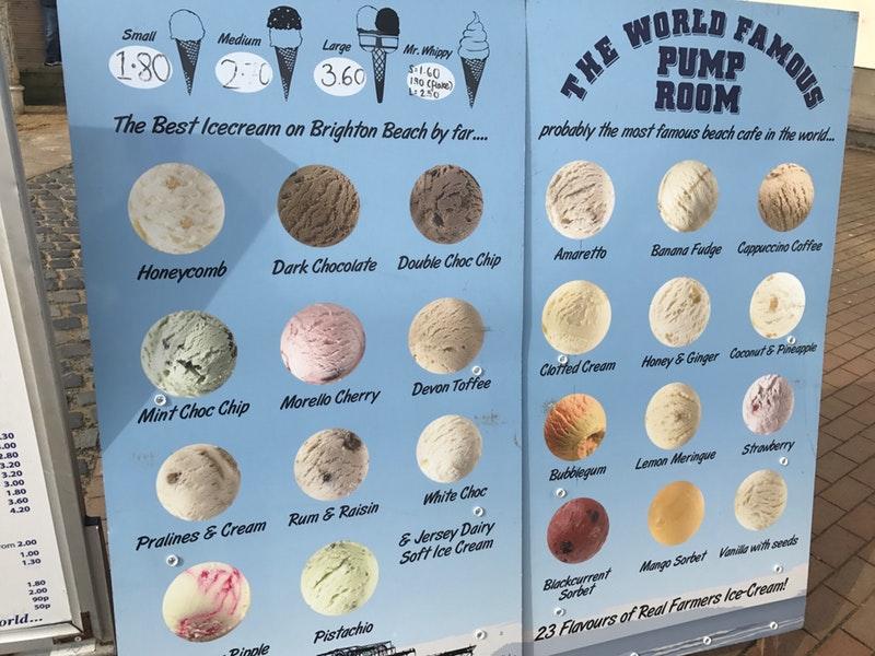 Menu at The World Famous Pump Room cafe, Brighton