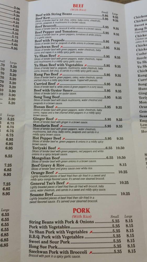 Menu at Ma's Oriental Express restaurant, Elk Grove Village