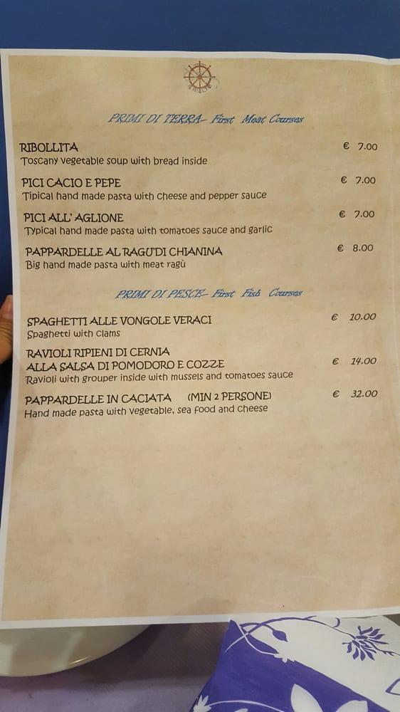 Menu da Il Rialto ristorante, Siena