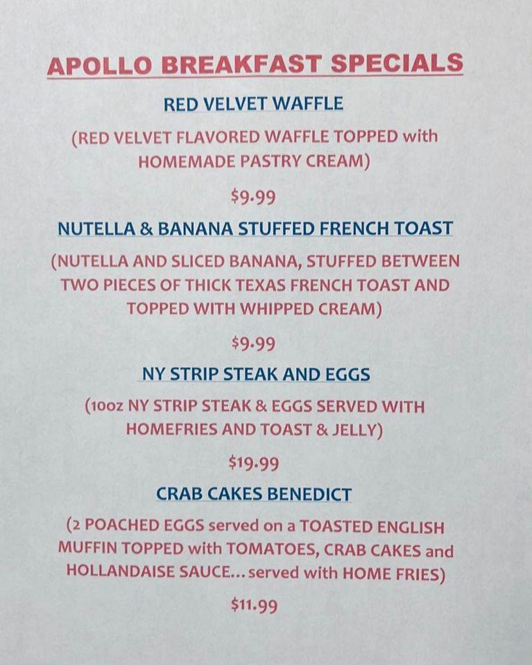 Menu at Apollo Family Restaurant, Buffalo, South Park Ave