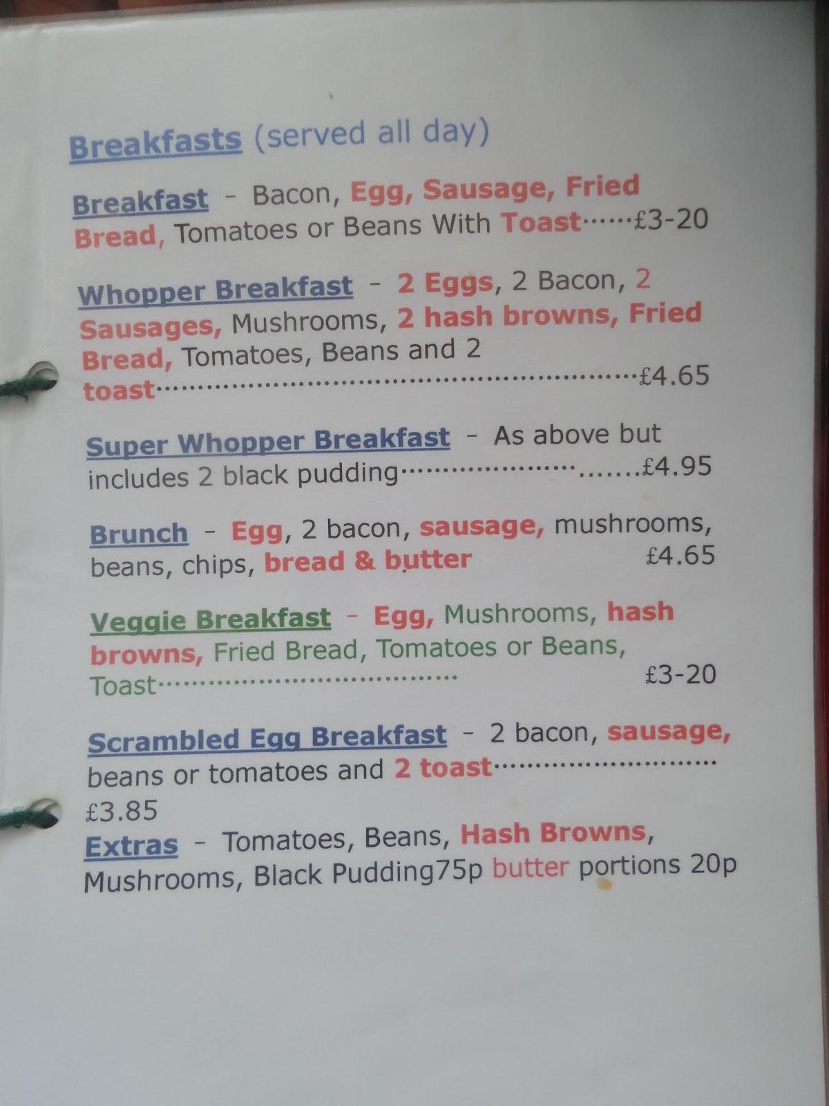 Menu at Five & Two Cafe, Bridlington
