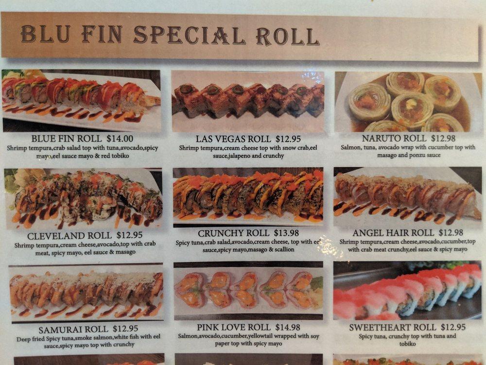 Menu at Blue Fin Asian Fusion Hibachi & Sushi Bar, Mentor