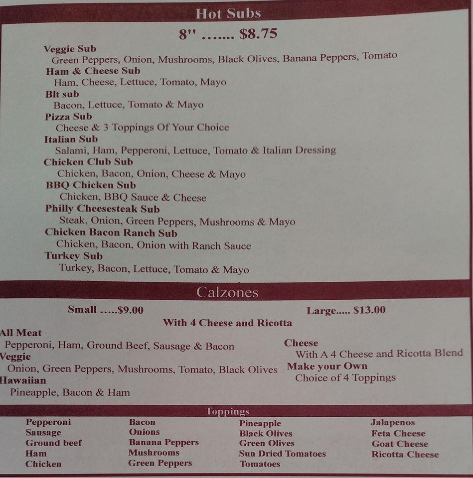 Menu at Sweet Peas Pizza pizzeria, Evansport