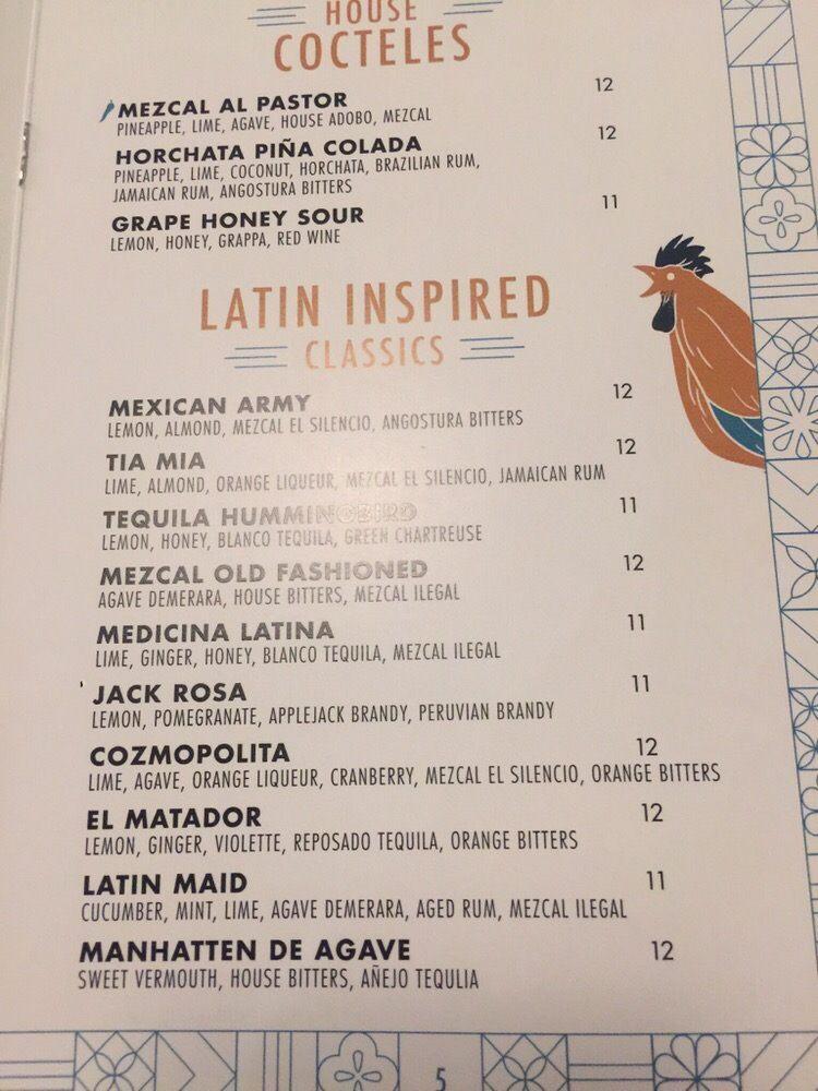Menu at Mestizo pub & bar, Portland