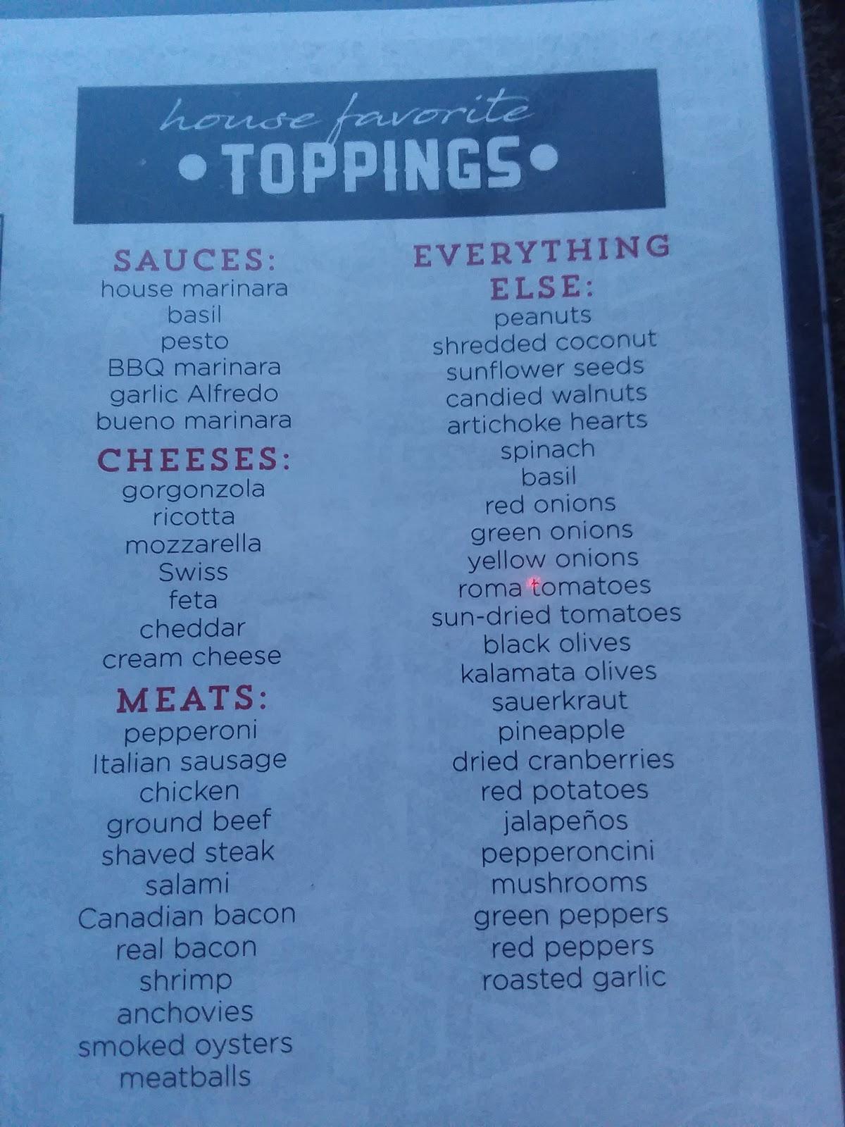 Menu at Paizano's Pizza pub & bar, Baker City