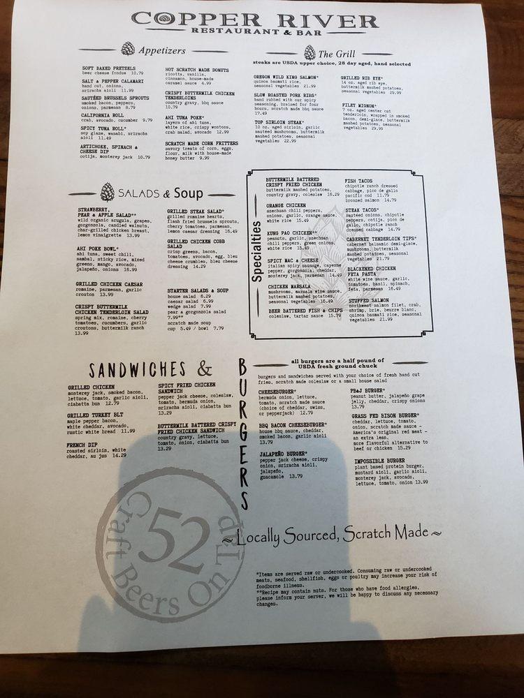 Menu at Copper River Restaurant & Bar, Hillsboro