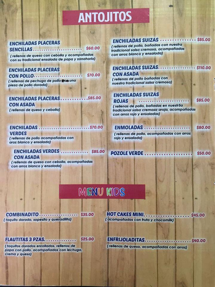 Menu at El Comalito restaurant, Morelia, Av Francisco I. Madero Pte 533