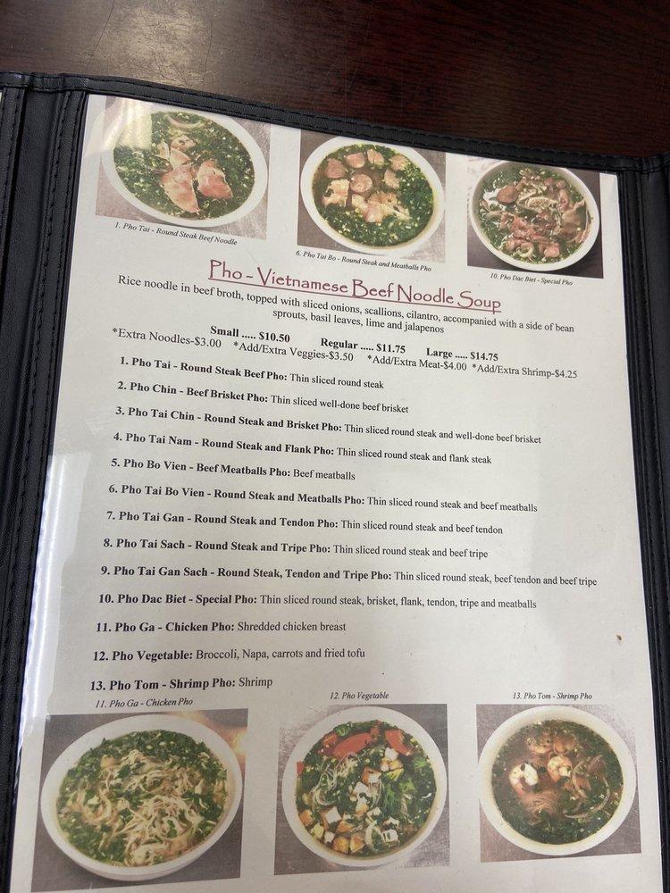 Menu at Pho Ly Asian Cuisine, Inc restaurant, Evergreen
