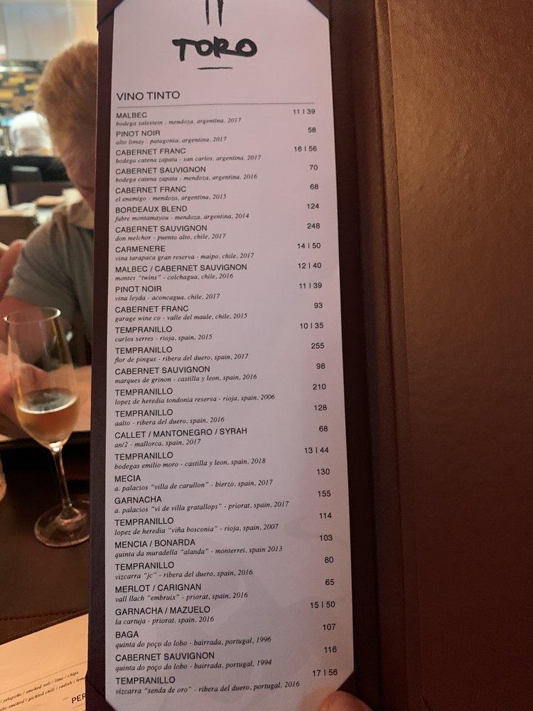 Menu at TORO Latin Kitchen & Tequila Library restaurant, Dania Beach