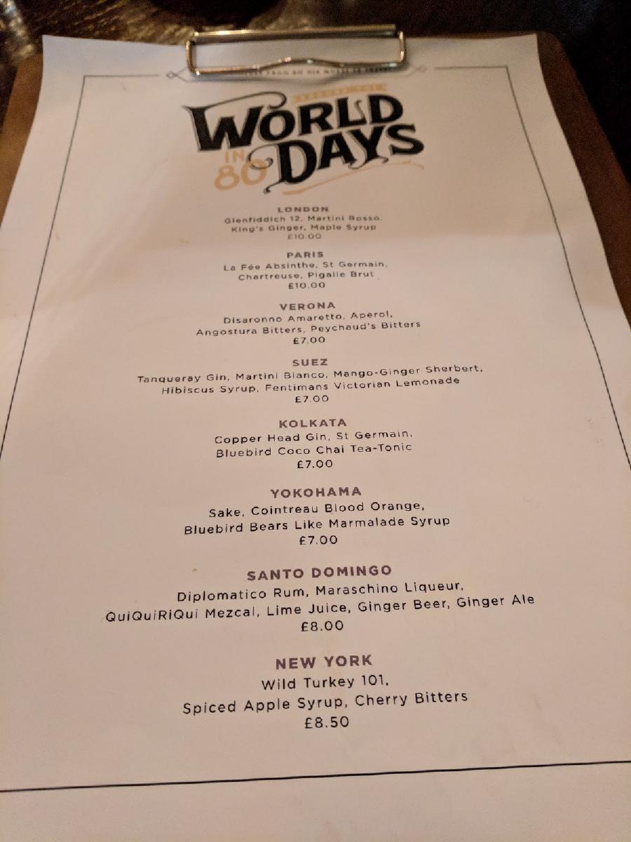 Menu at The Clockwork Rose pub & bar, Bristol