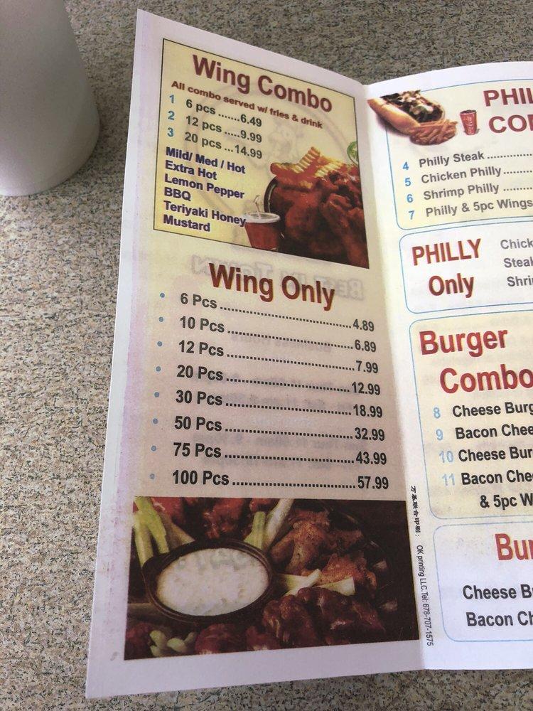 Menu at Wing Master restaurant, Birmingham