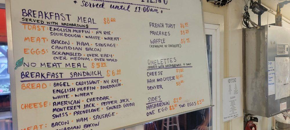 Menu at Phils Snack Shack & Deli pub & bar, Moss Landing