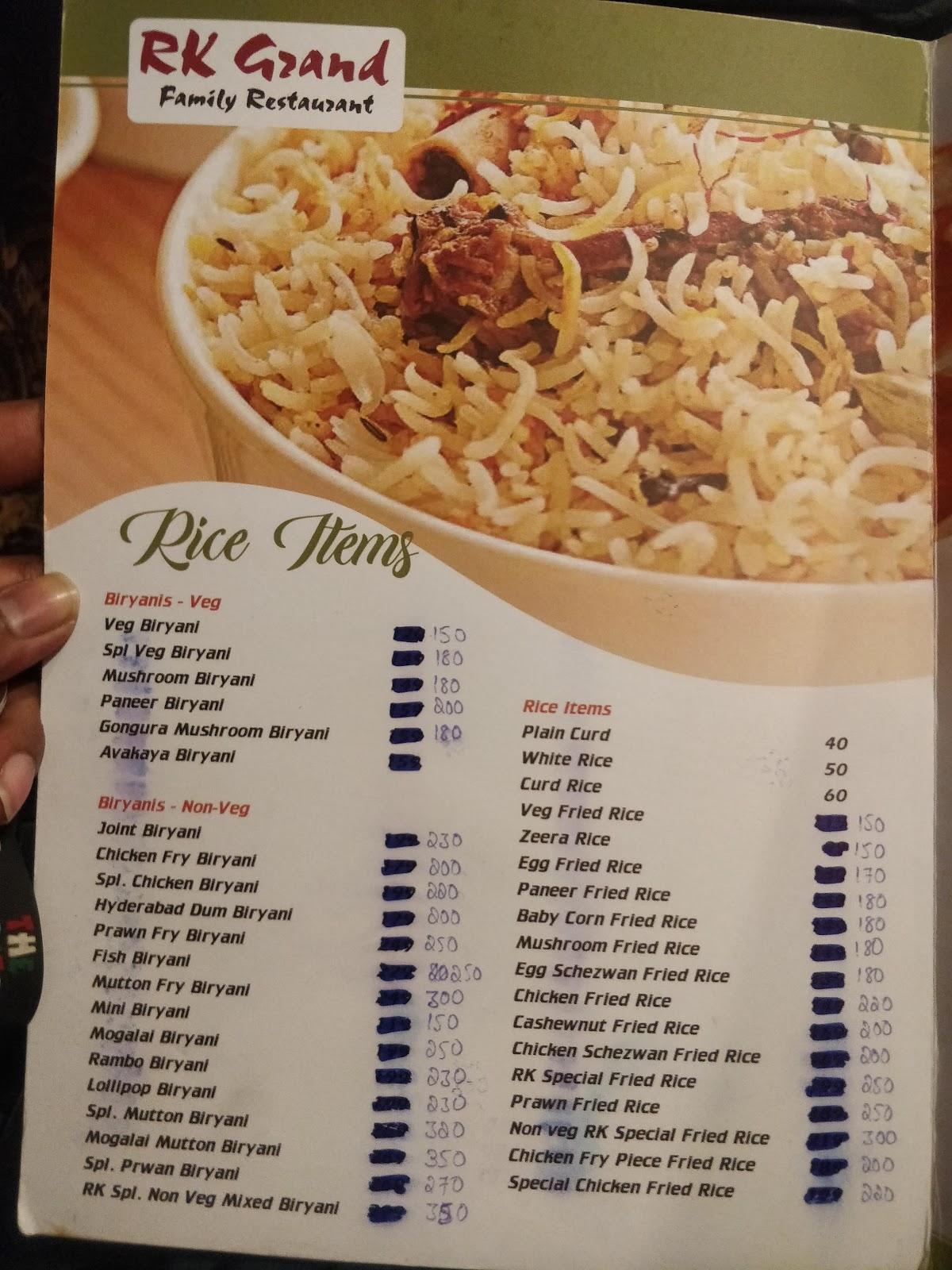 Menu at RK GRAND Family Restaurant, Kanigiri