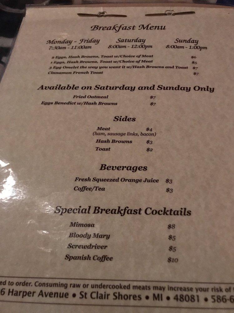 Menu at Butter Run Saloon pub & bar, Saint Clair Shores