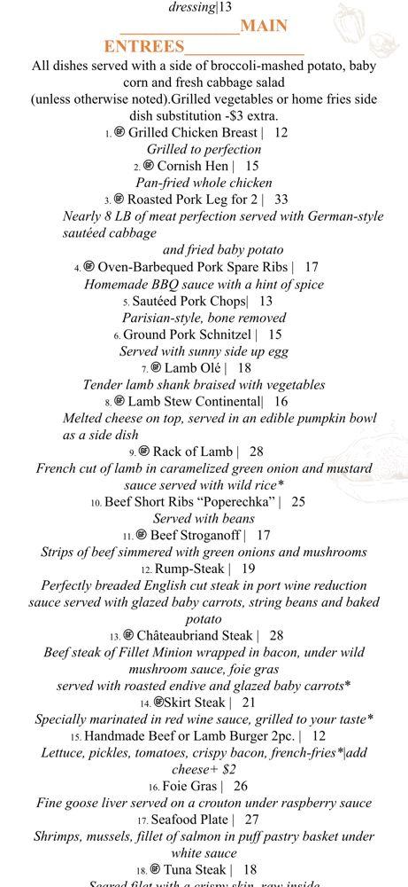 Menu at Hot Potato House restaurant, New York City