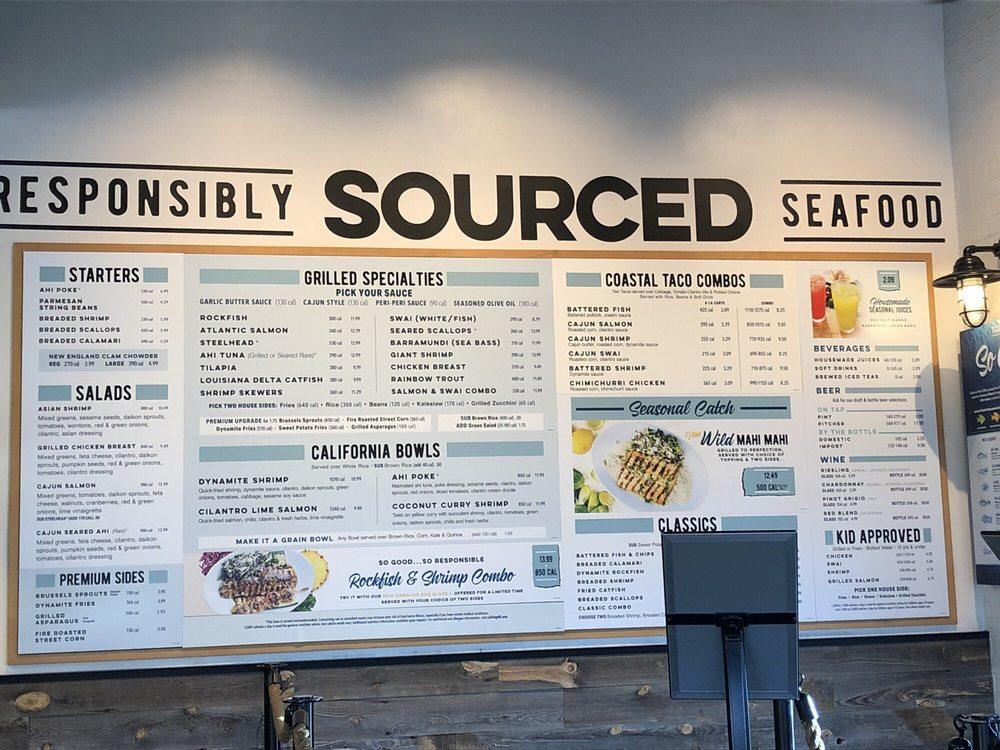 Menu at California Fish Grill restaurant, Brea, 419 S Associated Rd