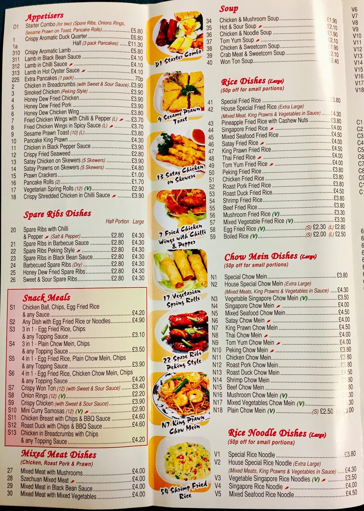 Menu at New Beijing Takeaway fast food, Upminster, 46 Corbets Tey Rd