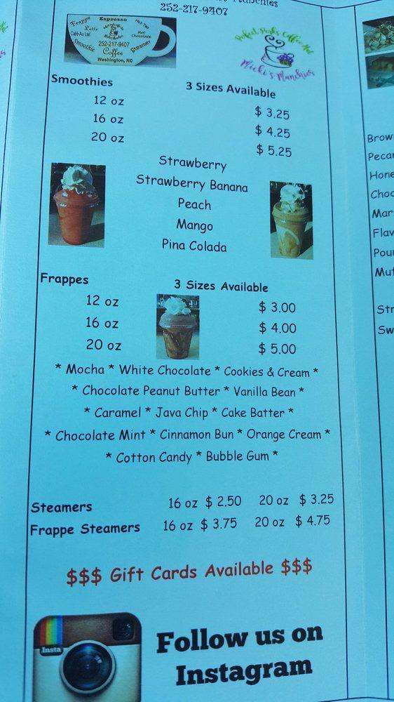 Menu at Perfect Perks Coffee Hut pub & bar, Washington