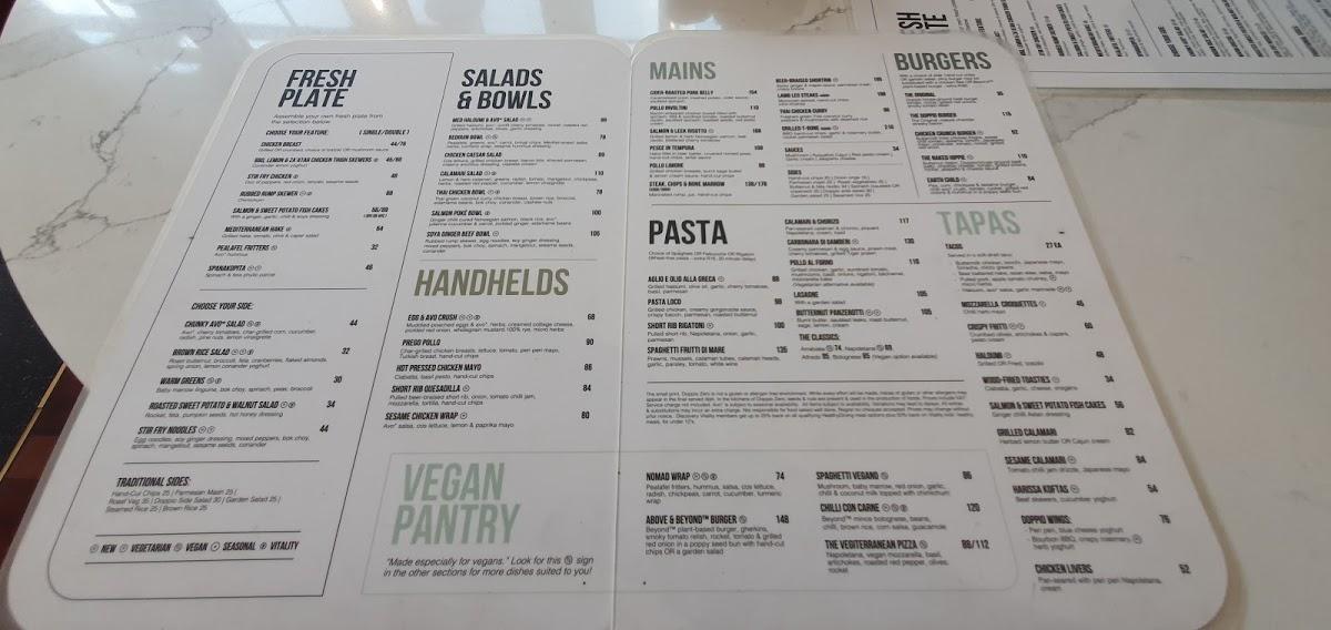 Menu at Doppio Zero Castle Gate restaurant, Pretoria, 478 Koedoesnek Ave